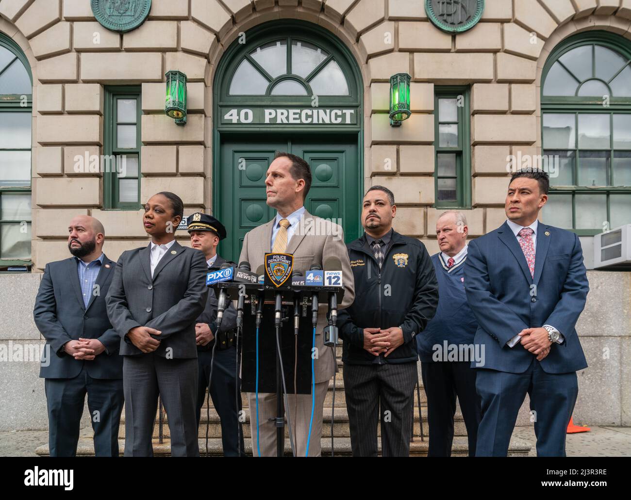 NYPD Deputy Chief Tim McCormack, Commissioner Keechant L. Sewell and ...