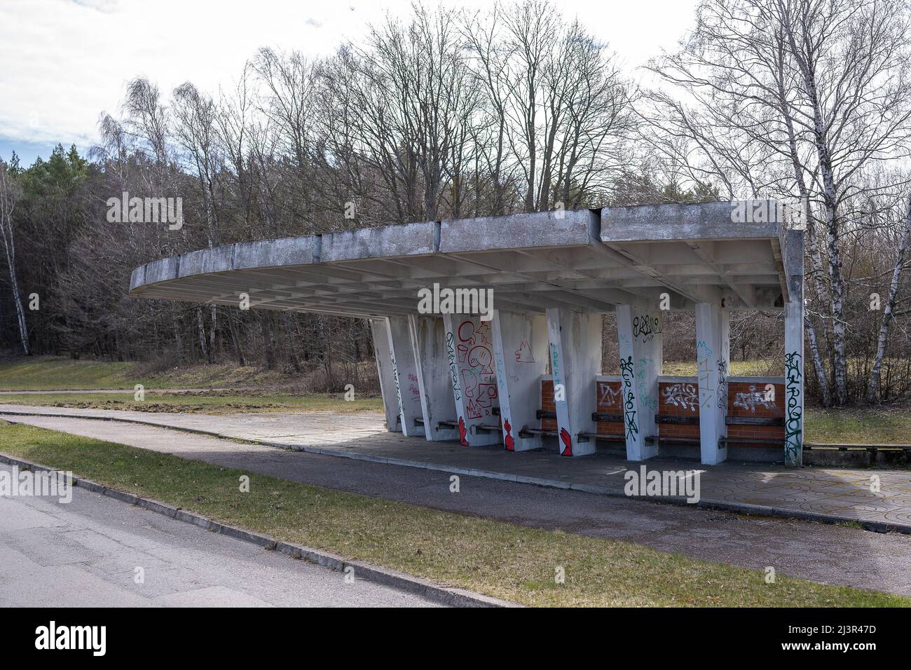 Abandoned bus station somewhere in Lithuanian village Stock Photo - Alamy