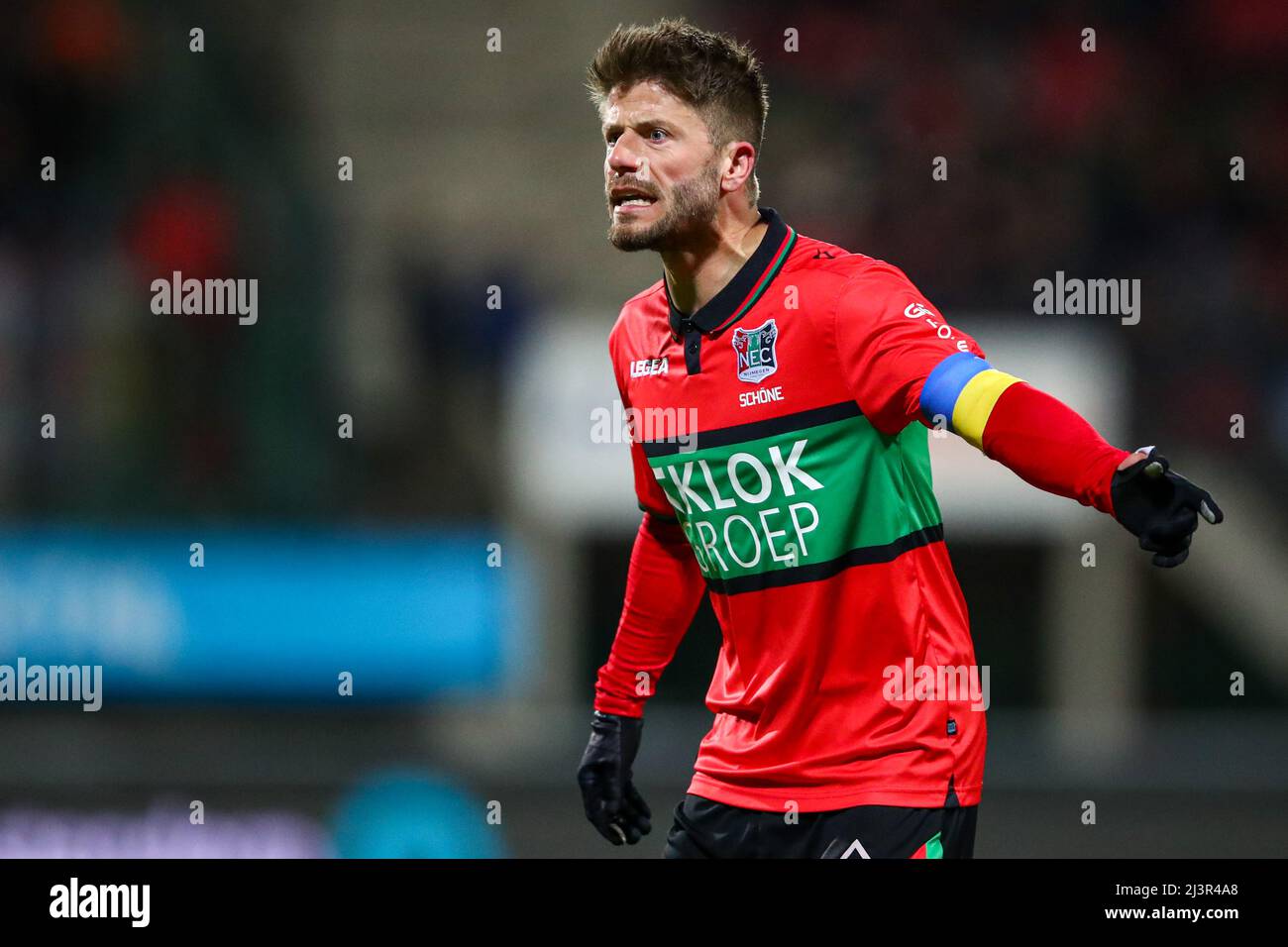 NIJMEGEN, NETHERLANDS - APRIL 9: Lasse Schone of NEC Nijmegen during ...