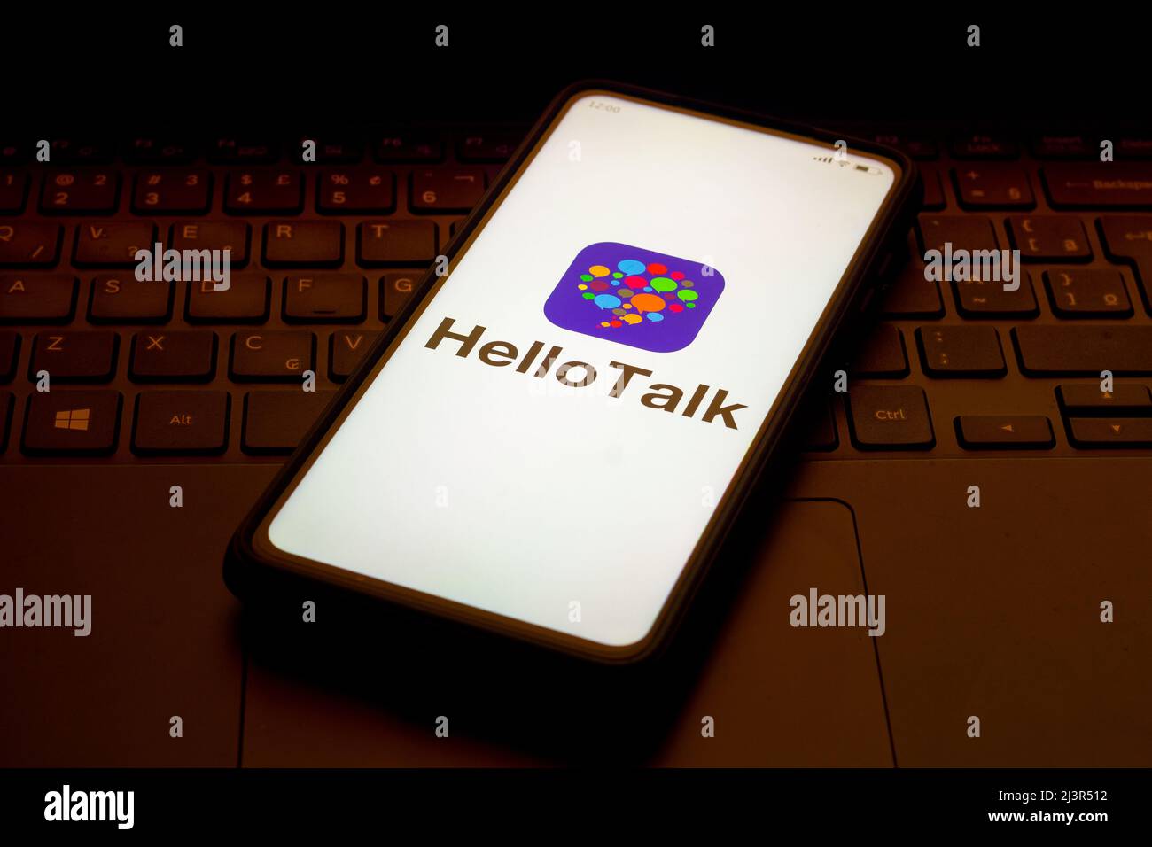In this photo illustration the HelloTalk logo seen displayed on a ...