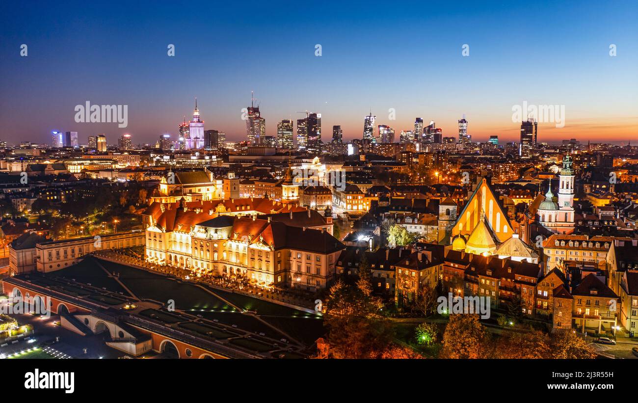Warsaw royal castle aerial hi-res stock photography and images - Alamy