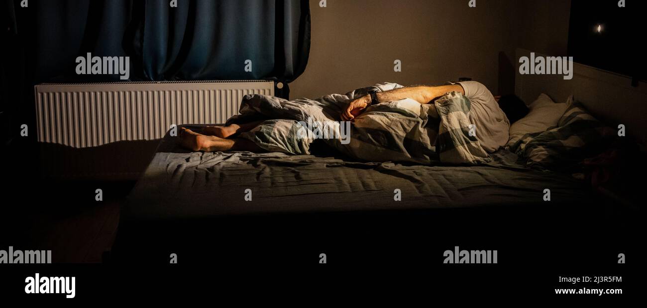 Man Sleeping In Bed Full