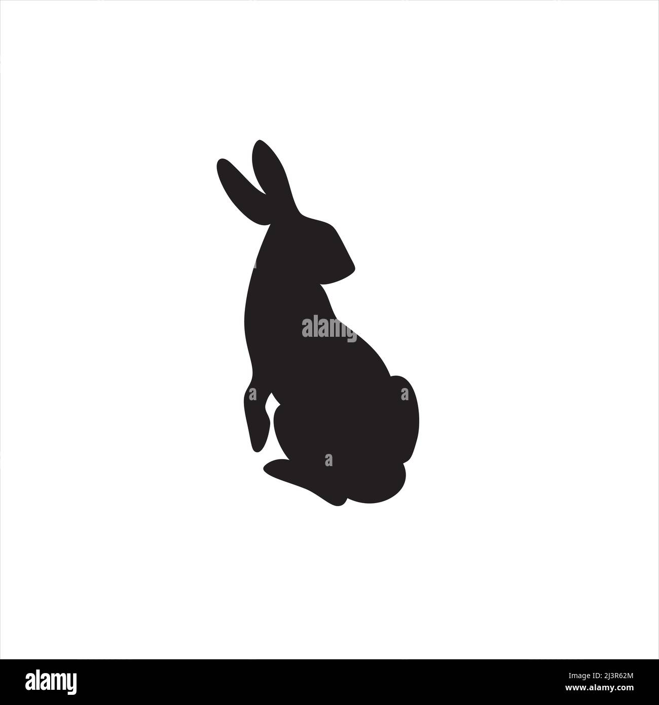 Black silhouette of hare. Isolated on white background Stock Vector ...