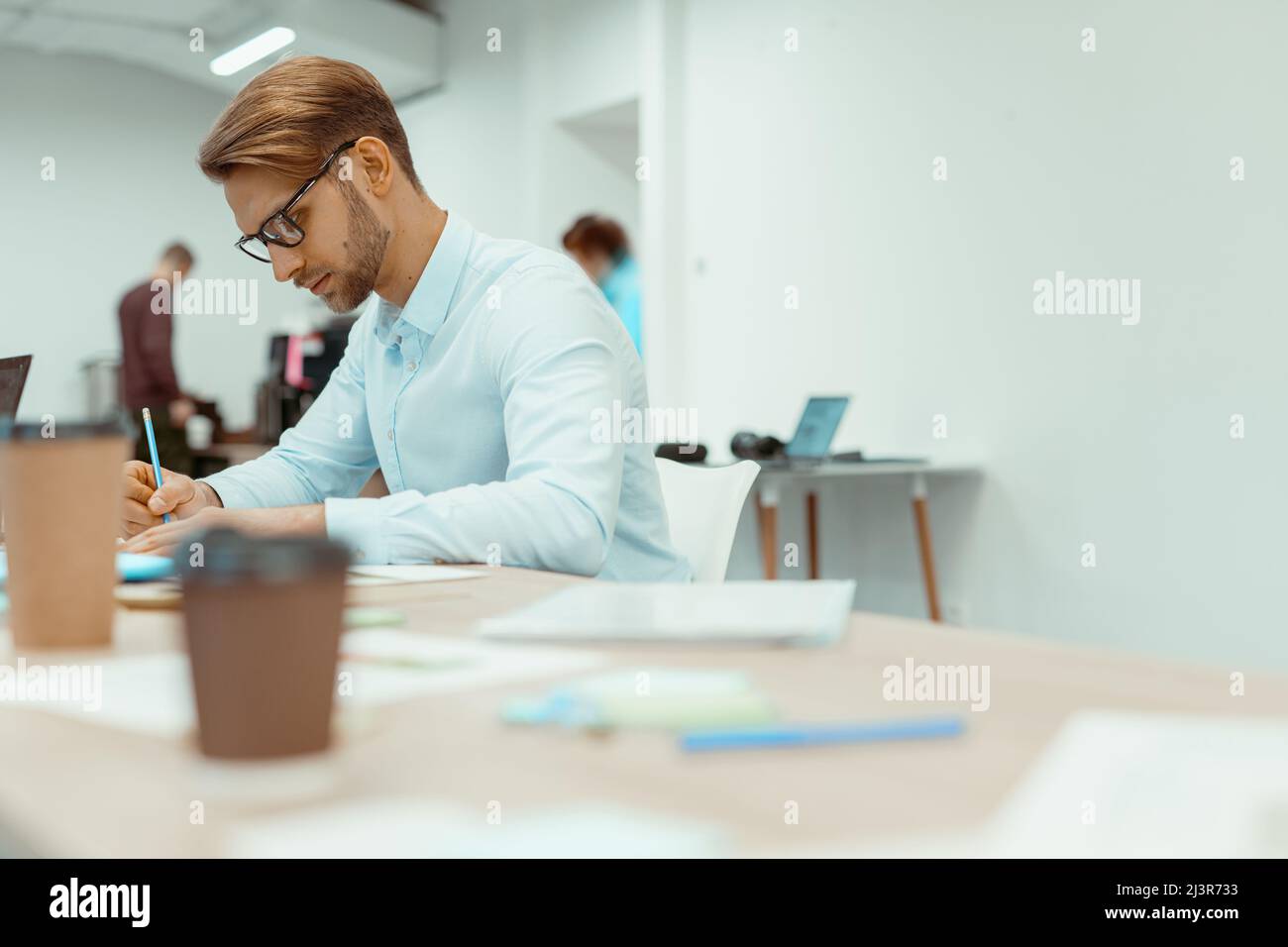 Teen boy glasses working on hi-res stock photography and images - Alamy