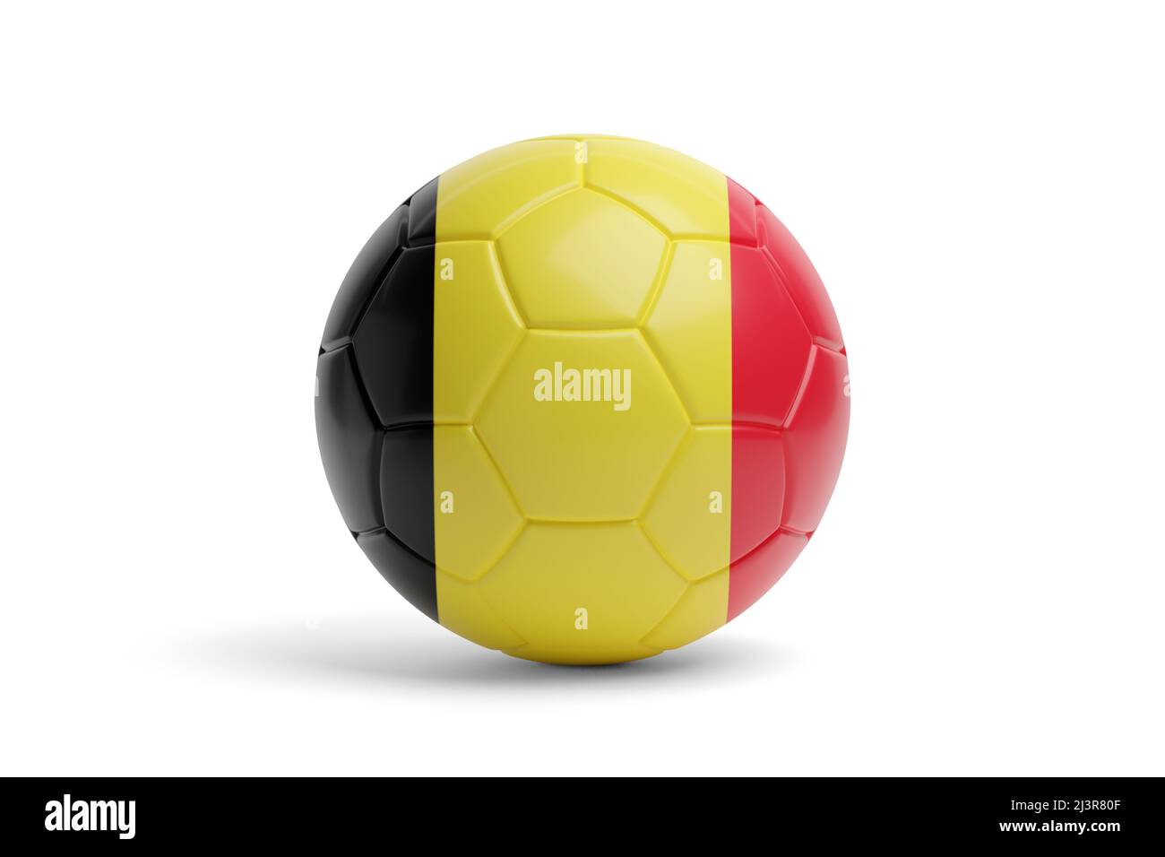 Soccer ball with the colors of the belgium flag. 3d illustration Stock ...