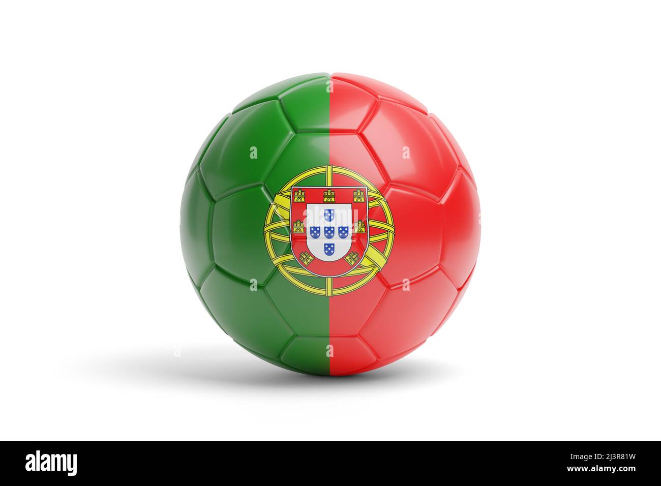 Soccer ball with the colors of the Portugal flag. 3d illustration Stock ...