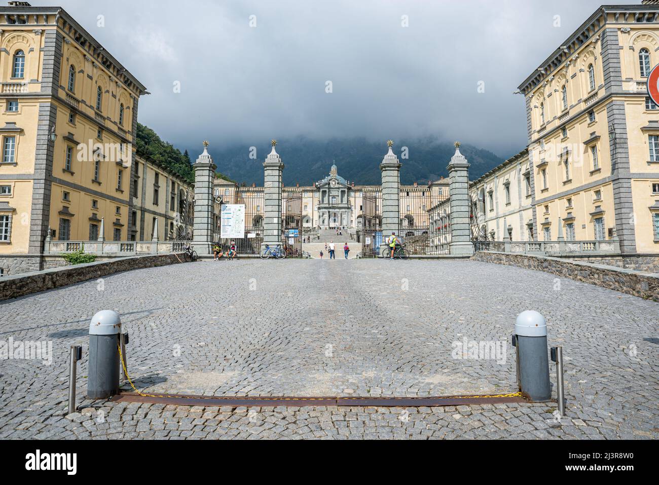 Entrance to Sanctuary of Oropa, Oropa (BI), Piedmont, Italy Stock Photo ...