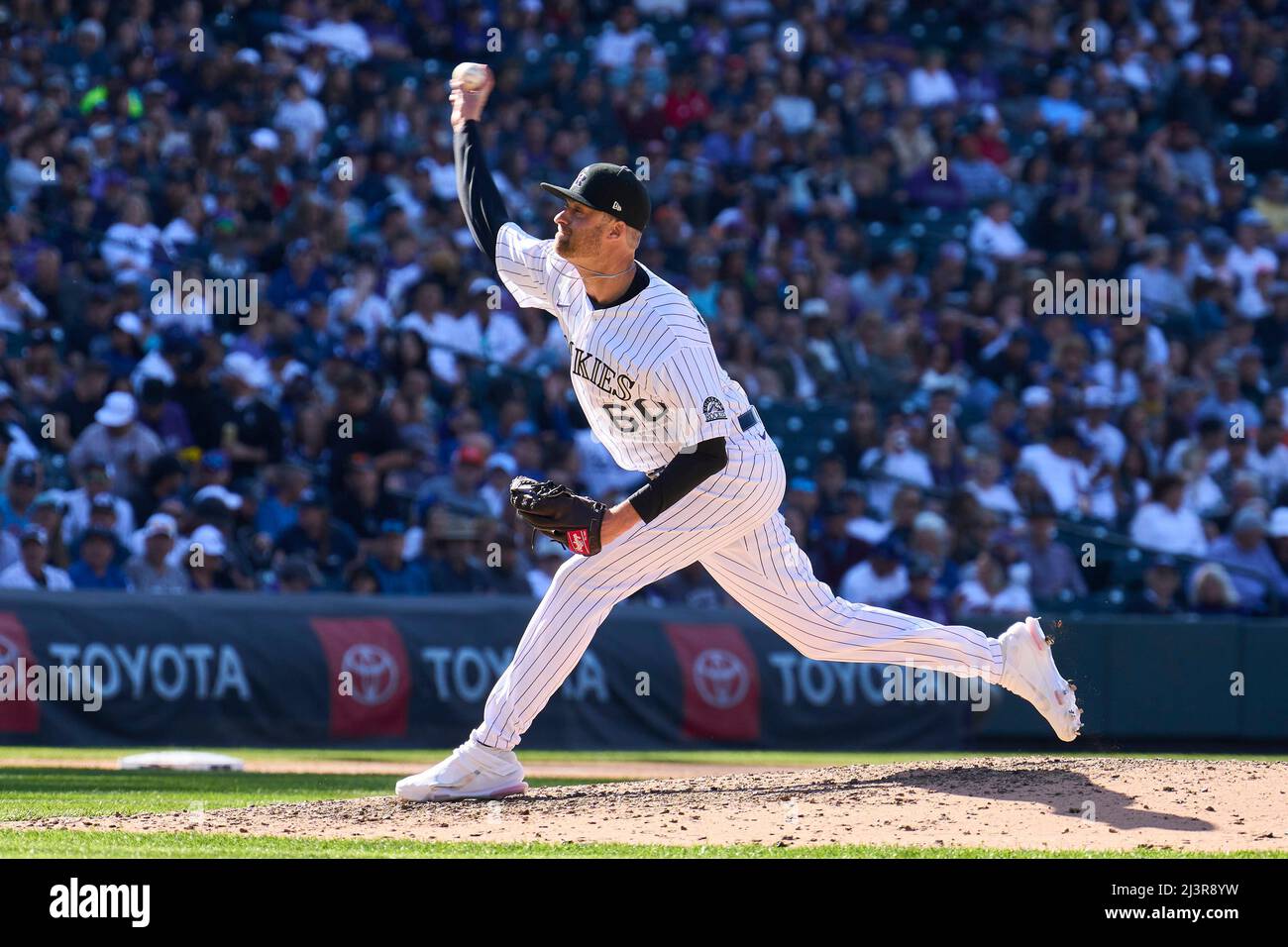April 8 2022: Colorado pitcher Ashton Goudeau (60) throws a pitch ...