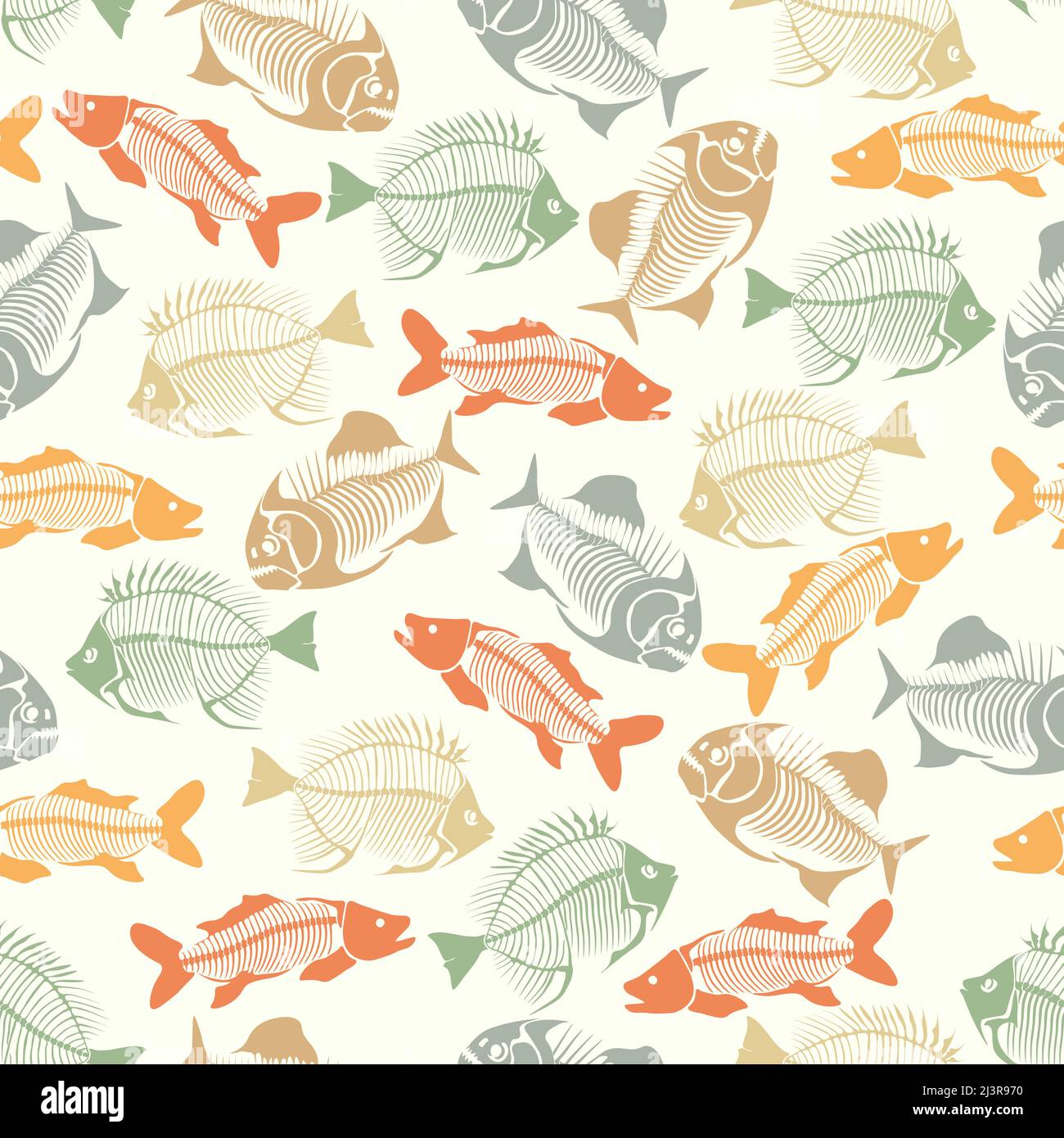 Fossil skeleton prehistoric fish Stock Vector Images - Alamy