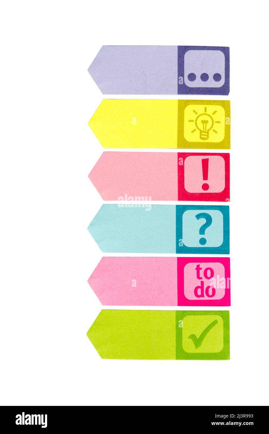 Page marker. Colorful office bookmarks or sticker note paper isolated ...