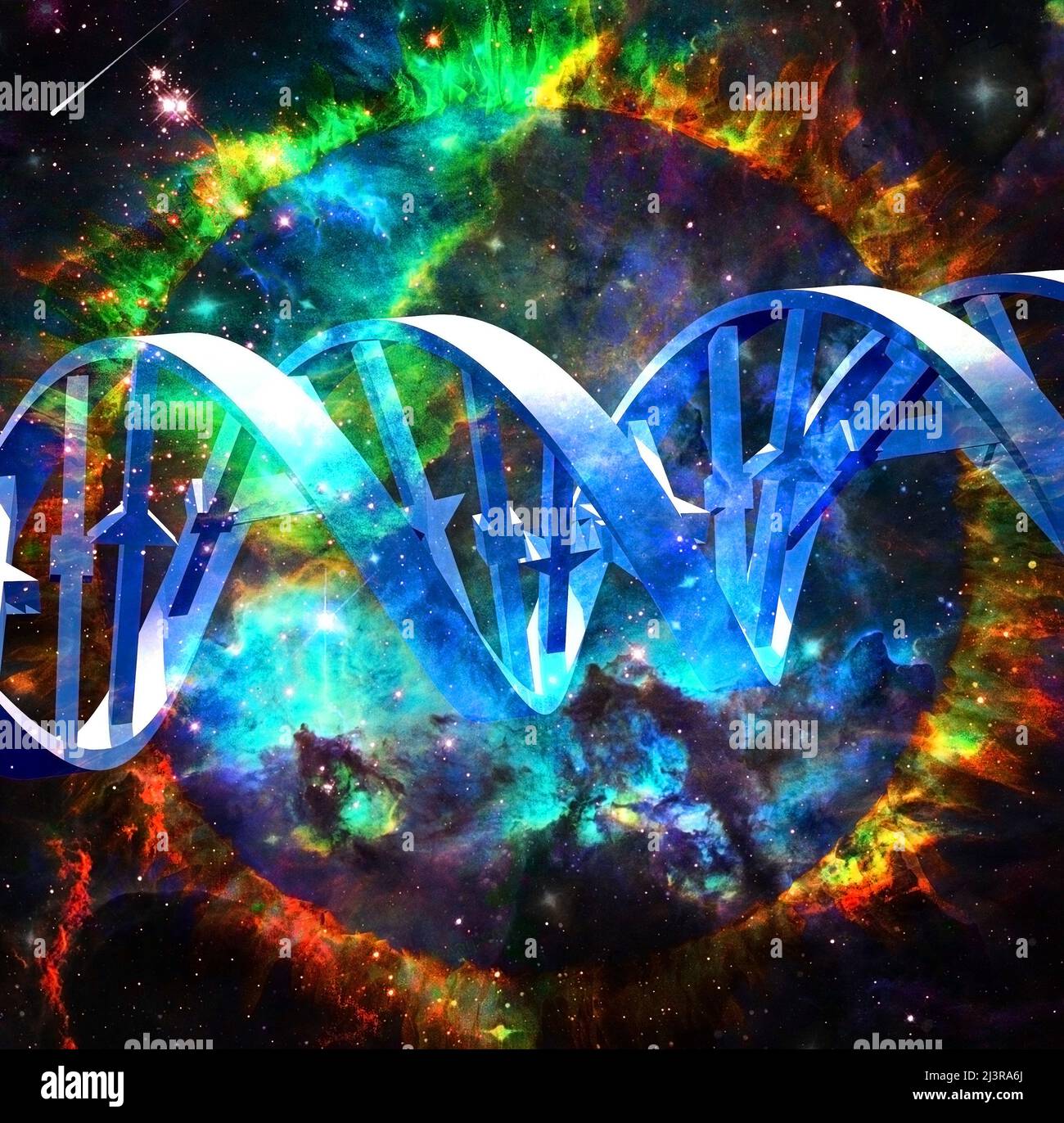 DNA strand in space. 3D rendering Stock Photo - Alamy