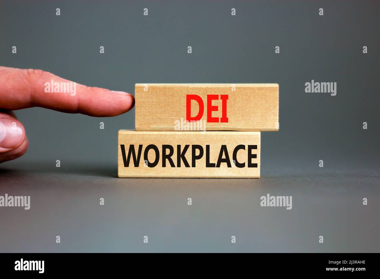 DEI diversity equity inclusion workplace symbol. Blocks with words DEI ...
