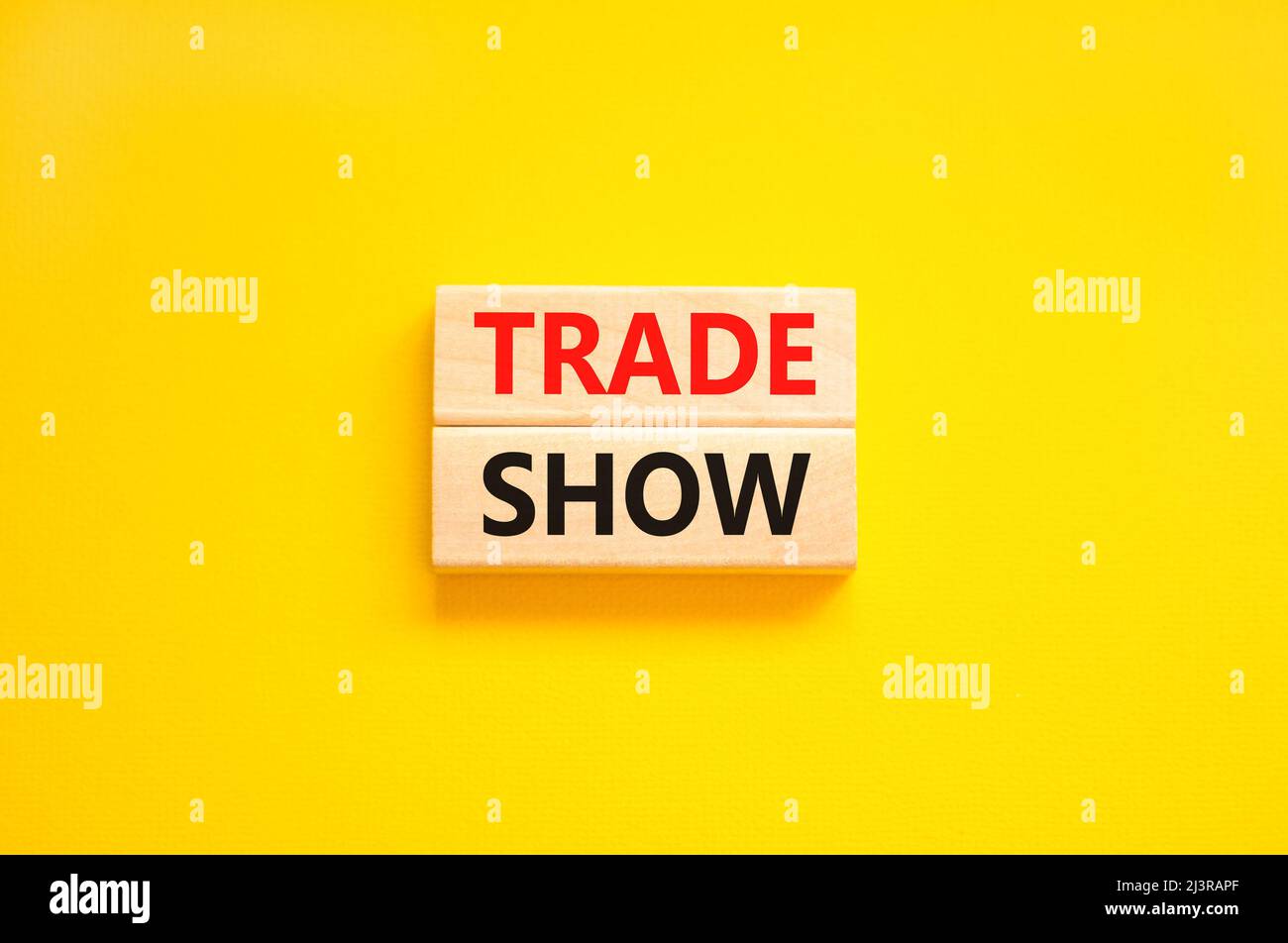 Trade show symbol. Wooden blocks with concept words Trade show on ...