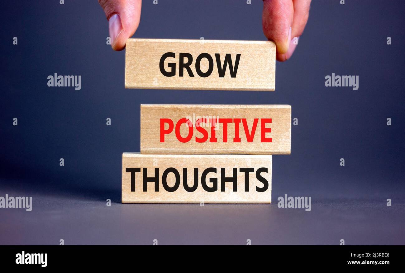 Grow positive thoughts symbol. Concept words Grow positive thoughts on ...