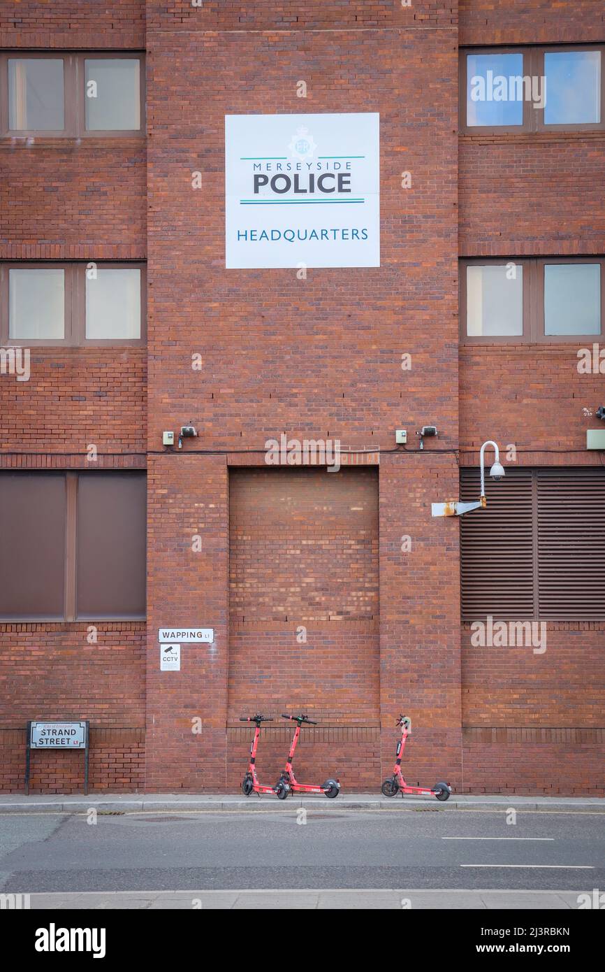Merseyside Police Headquarters, Liverpool - with parked electric ...