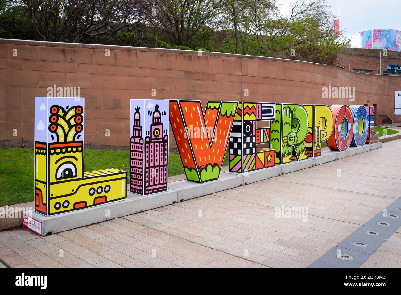 Colourful Liverpool sign at Liverpool ONE Stock Photo - Alamy
