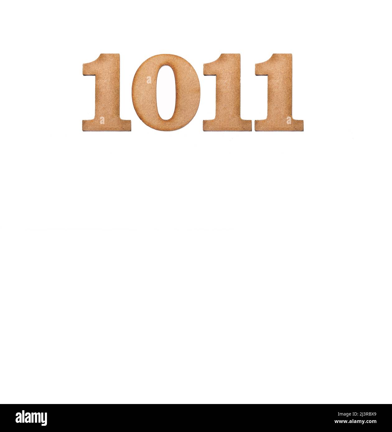 Number 1011 in wood, isolated on white background Stock Photo - Alamy