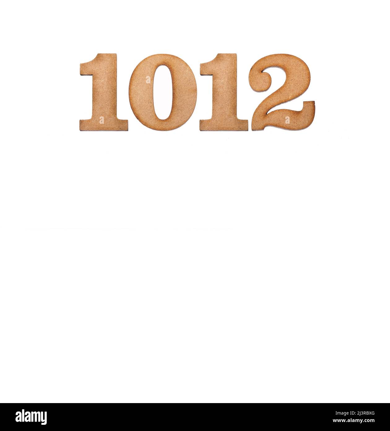 Number 1012 - Piece of wood isolated on white background Stock Photo ...