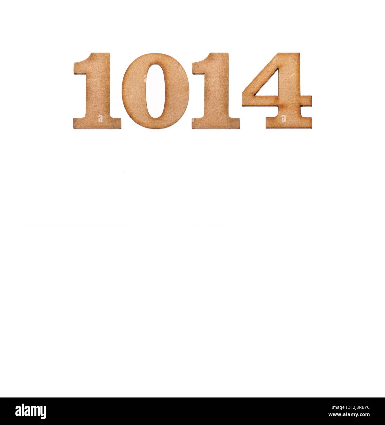 Number 1014 - Piece of wood isolated on white background Stock Photo ...