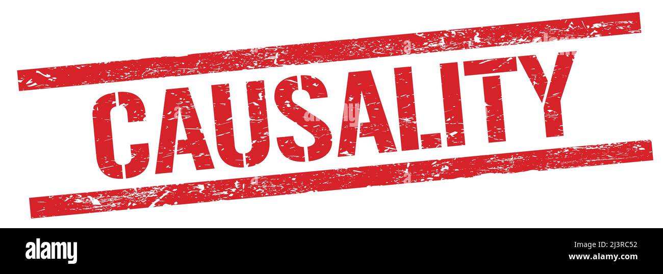 CAUSALITY text on red grungy rectangle stamp sign Stock Photo - Alamy