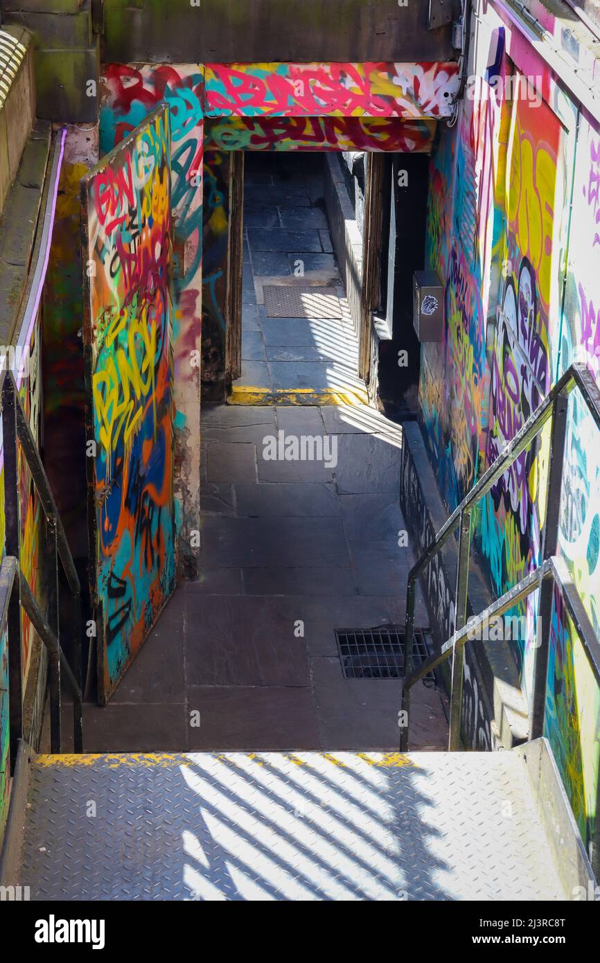 Liverpool Stairway, graffiti street art Stock Photo - Alamy