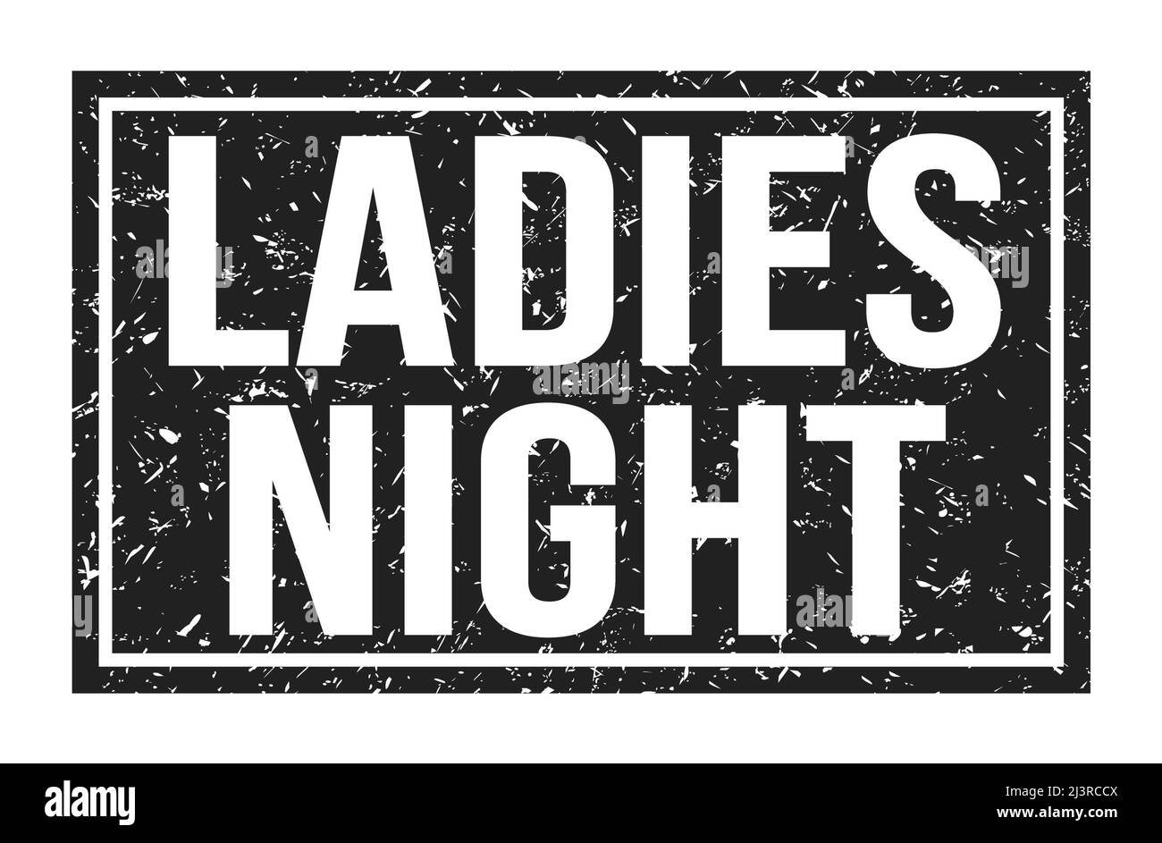 LADIES NIGHT, words written on black rectangle stamp sign Stock Photo ...