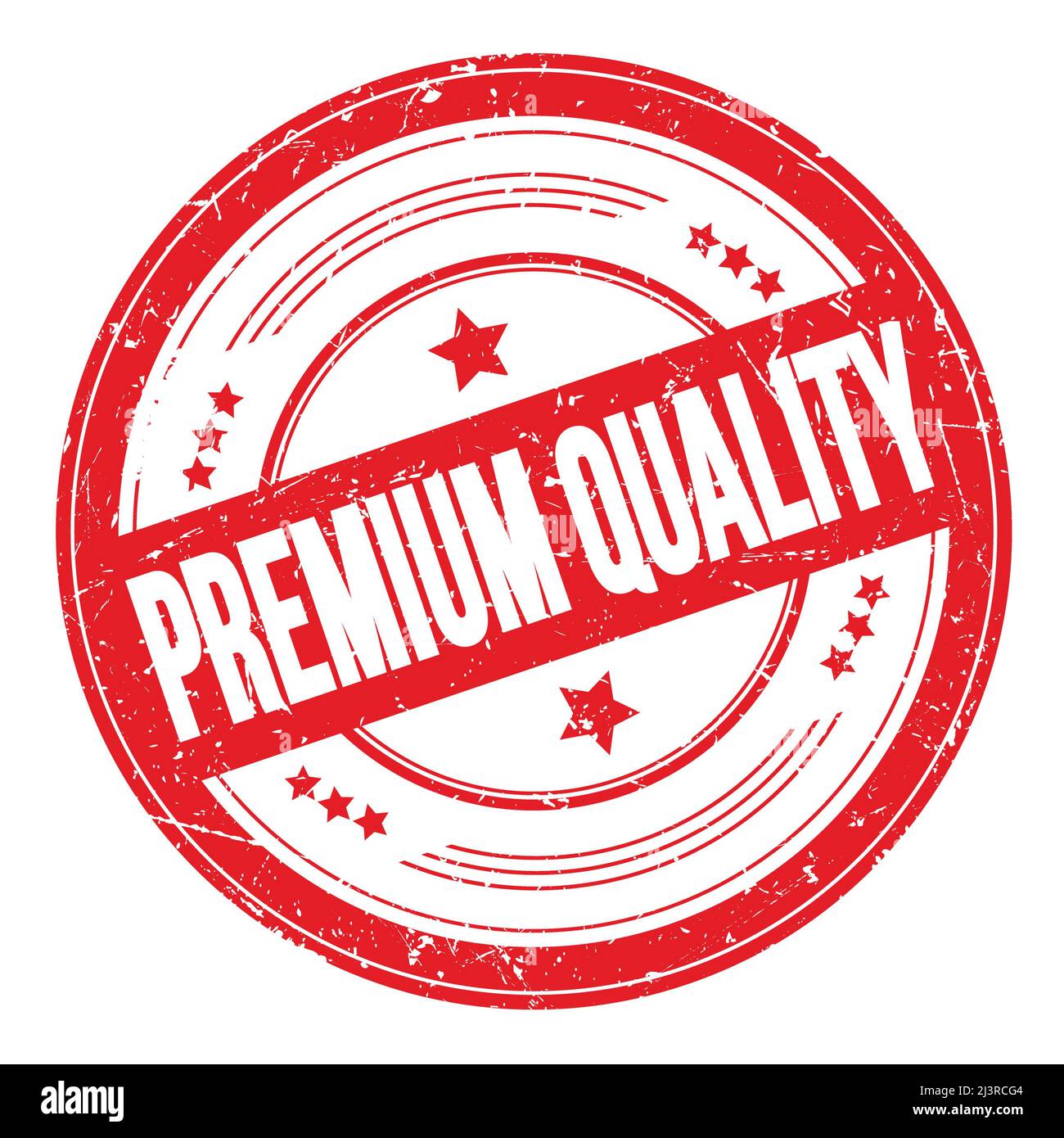 PREMIUM QUALITY text on red round grungy texture stamp Stock Photo - Alamy