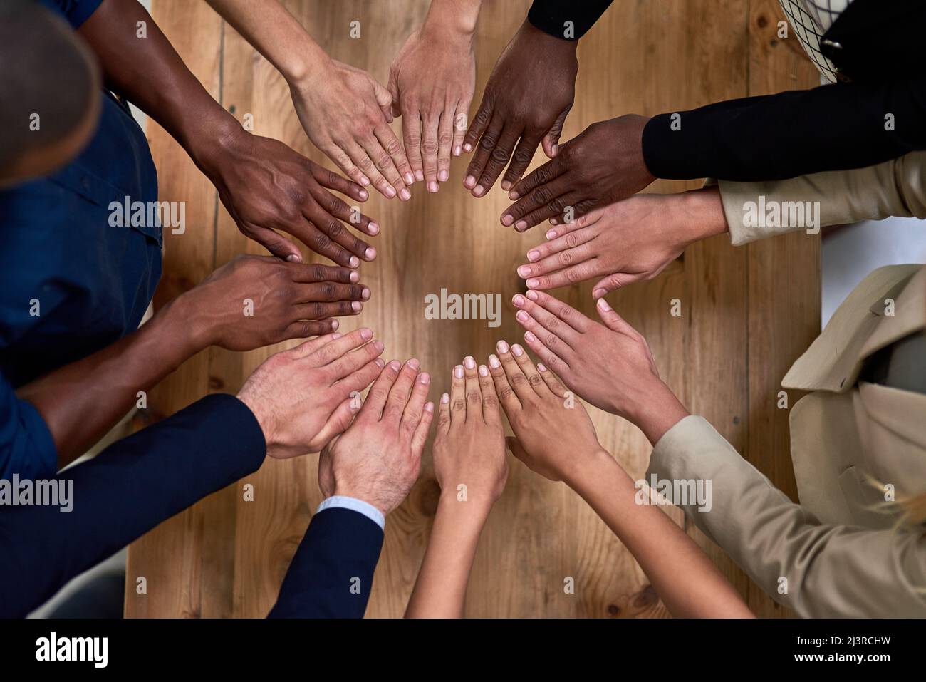 Every contribution makes us better. High angle shot of a group of ...