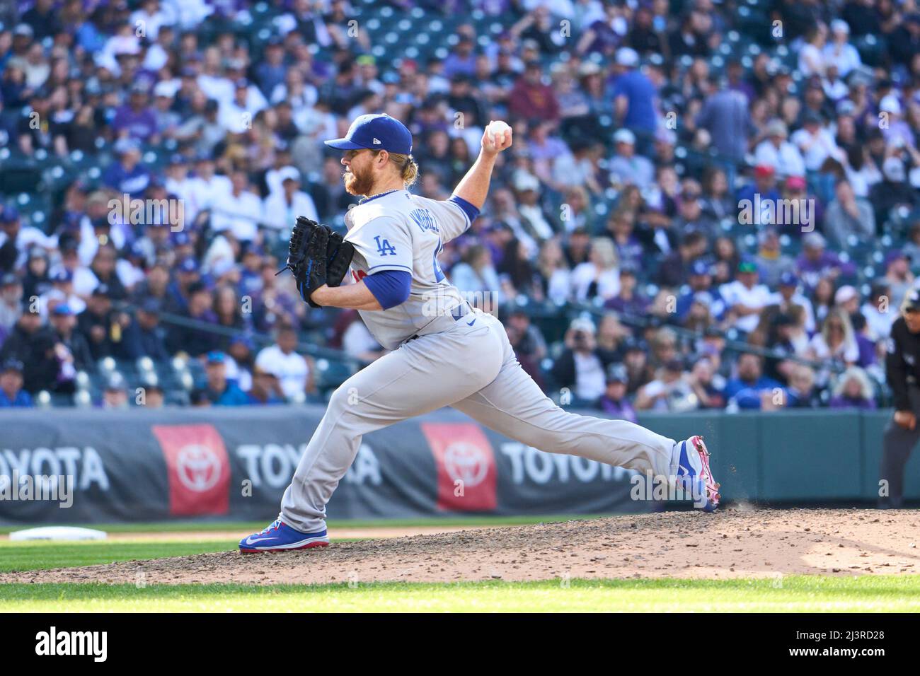April 8 2022: Los Angeles pitcher Craig Kimbrel (46) makes a pitch ...