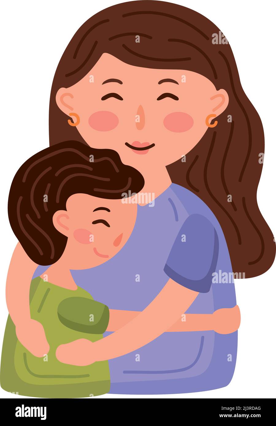 mom and boy hugging characters Stock Vector Image & Art - Alamy