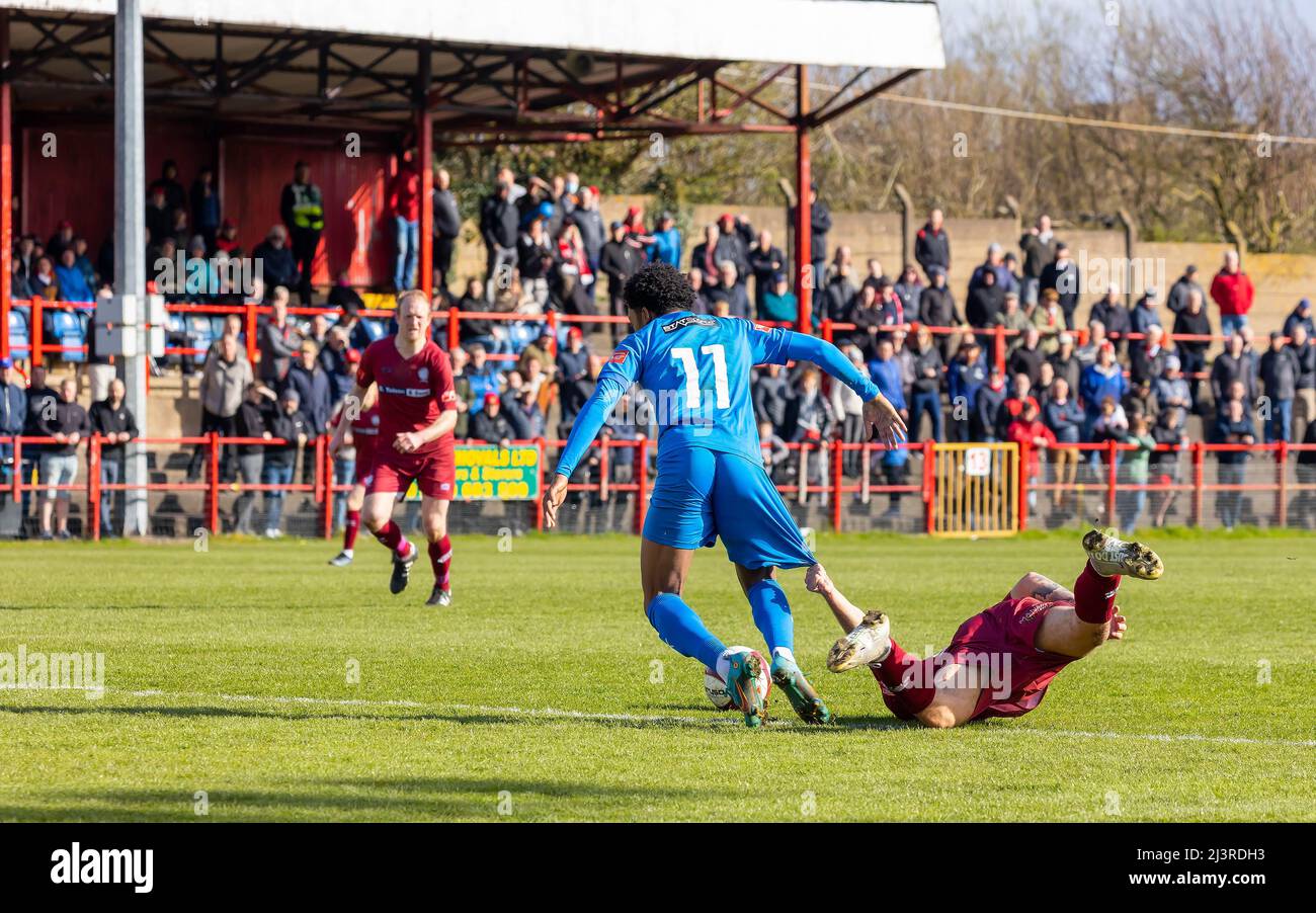 Workington, Cumbria 09 April 2022; Workington AFC who currently sit ...
