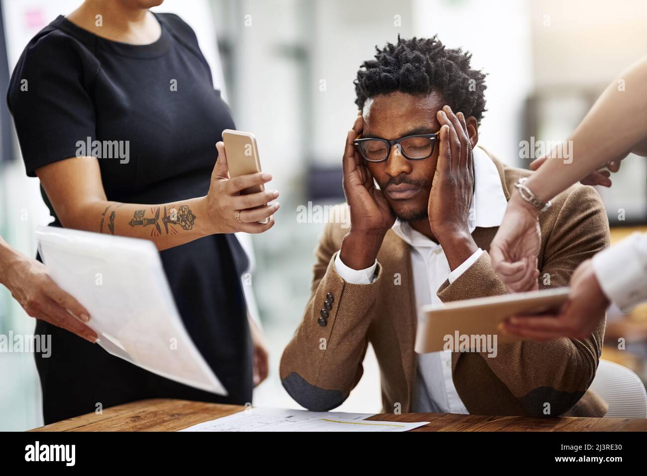 Young stressed african businessman showing hi-res stock photography and ...