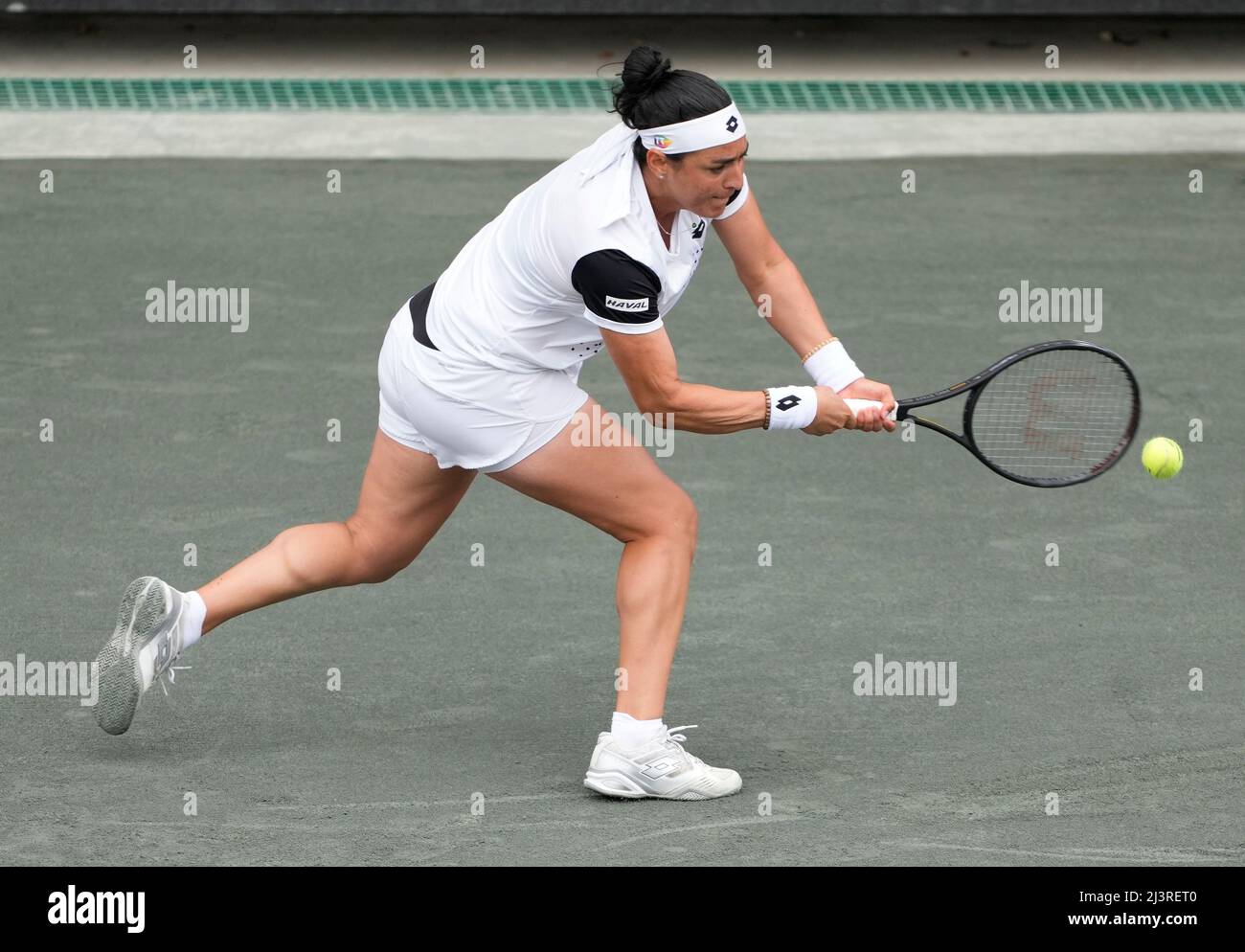 April 9, 2022: Ons Jabeur (TUN) defeated Amanda Anisimova (USA) 2-6, 6 ...