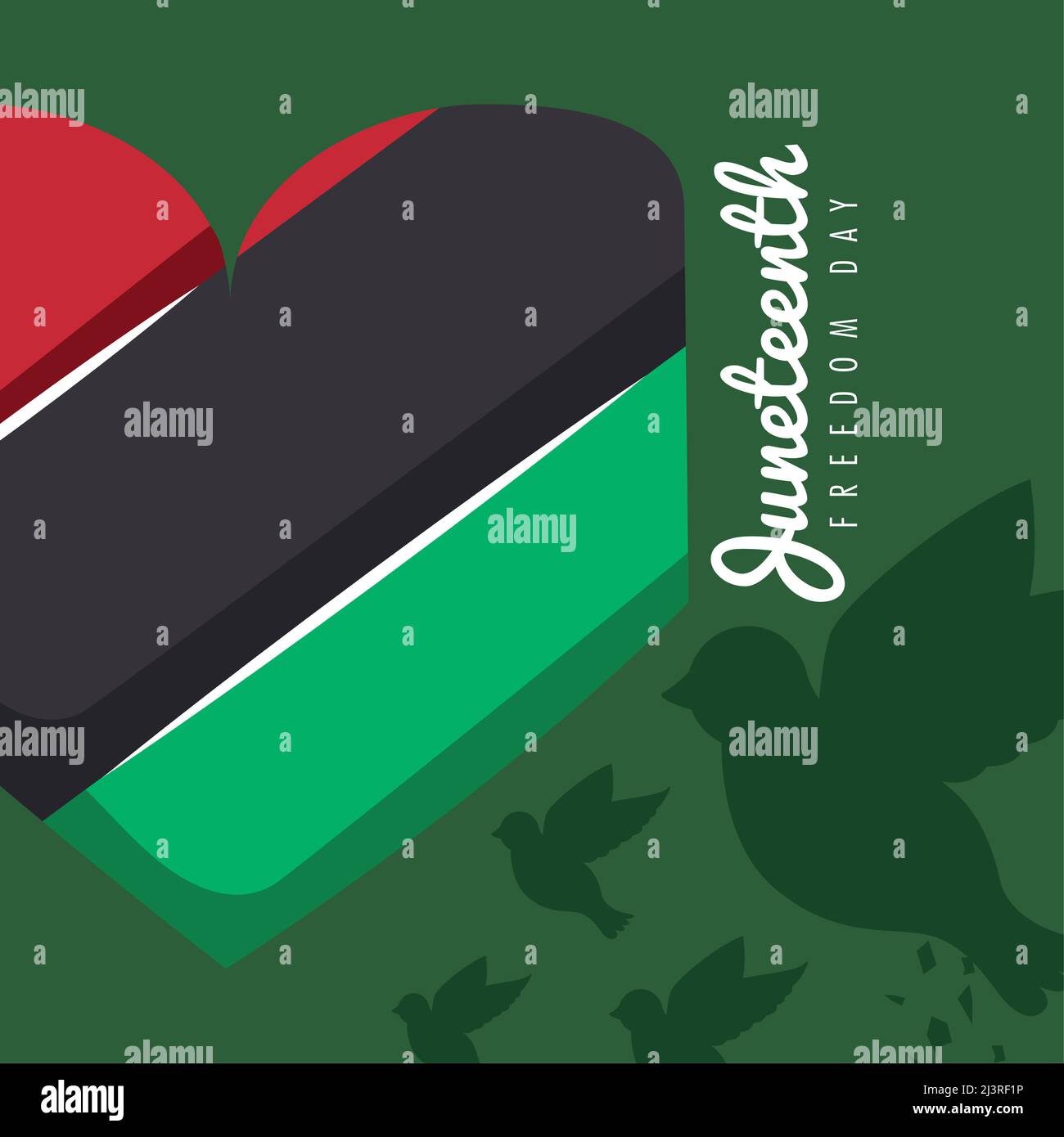 juneteenth freedom day postcard with heart Stock Vector Image & Art - Alamy