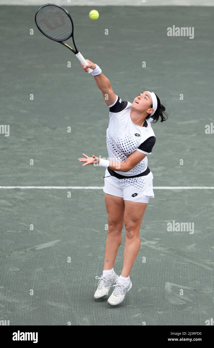 April 9, 2022: Ons Jabeur (TUN) defeated Amanda Anisimova (USA) 2-6, 6 ...