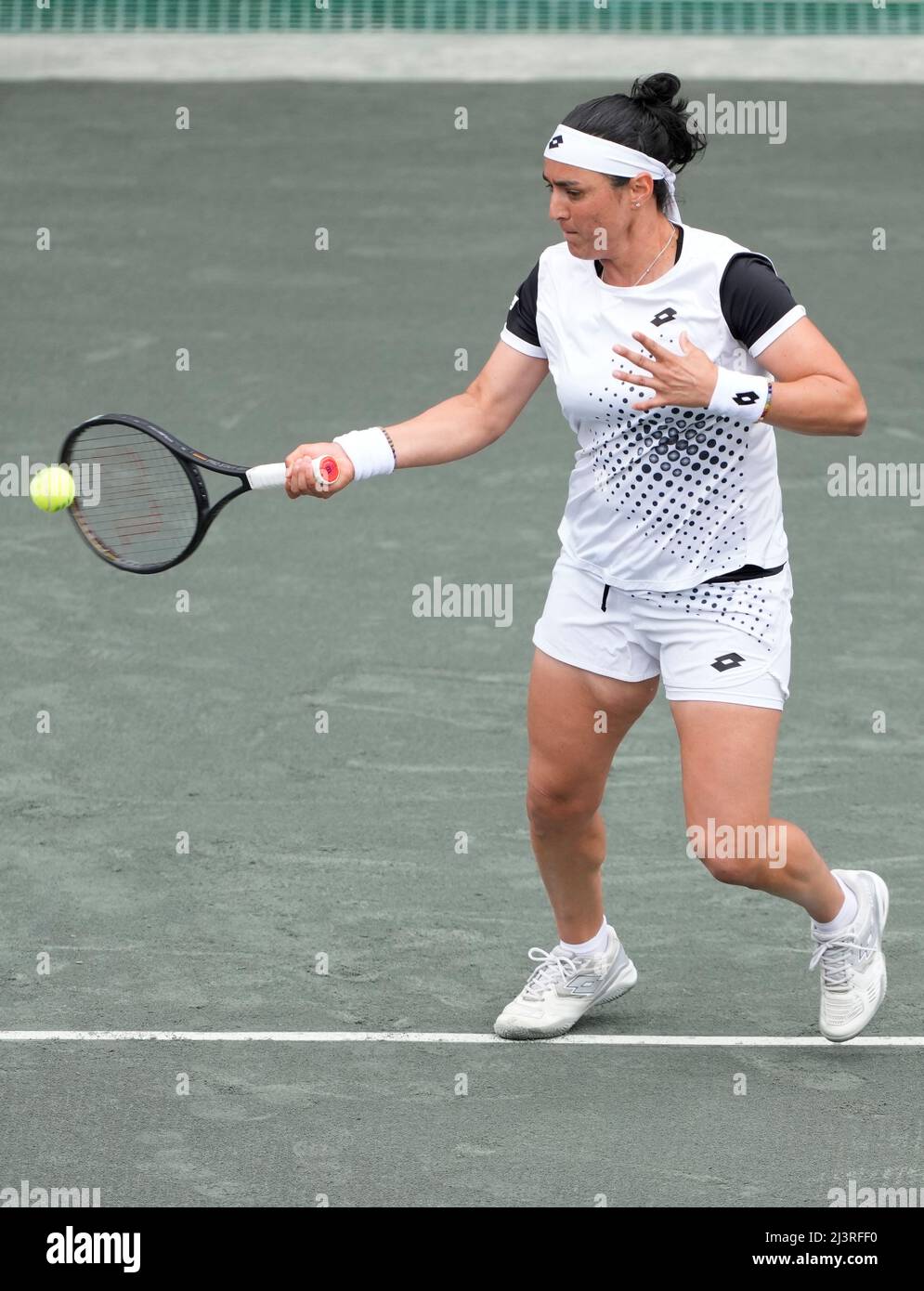 April 9, 2022: Ons Jabeur (TUN) defeated Amanda Anisimova (USA) 2-6, 6 ...