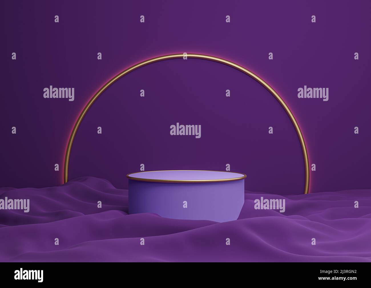 Dark purple, violet 3D rendering luxurious product display podium or ...
