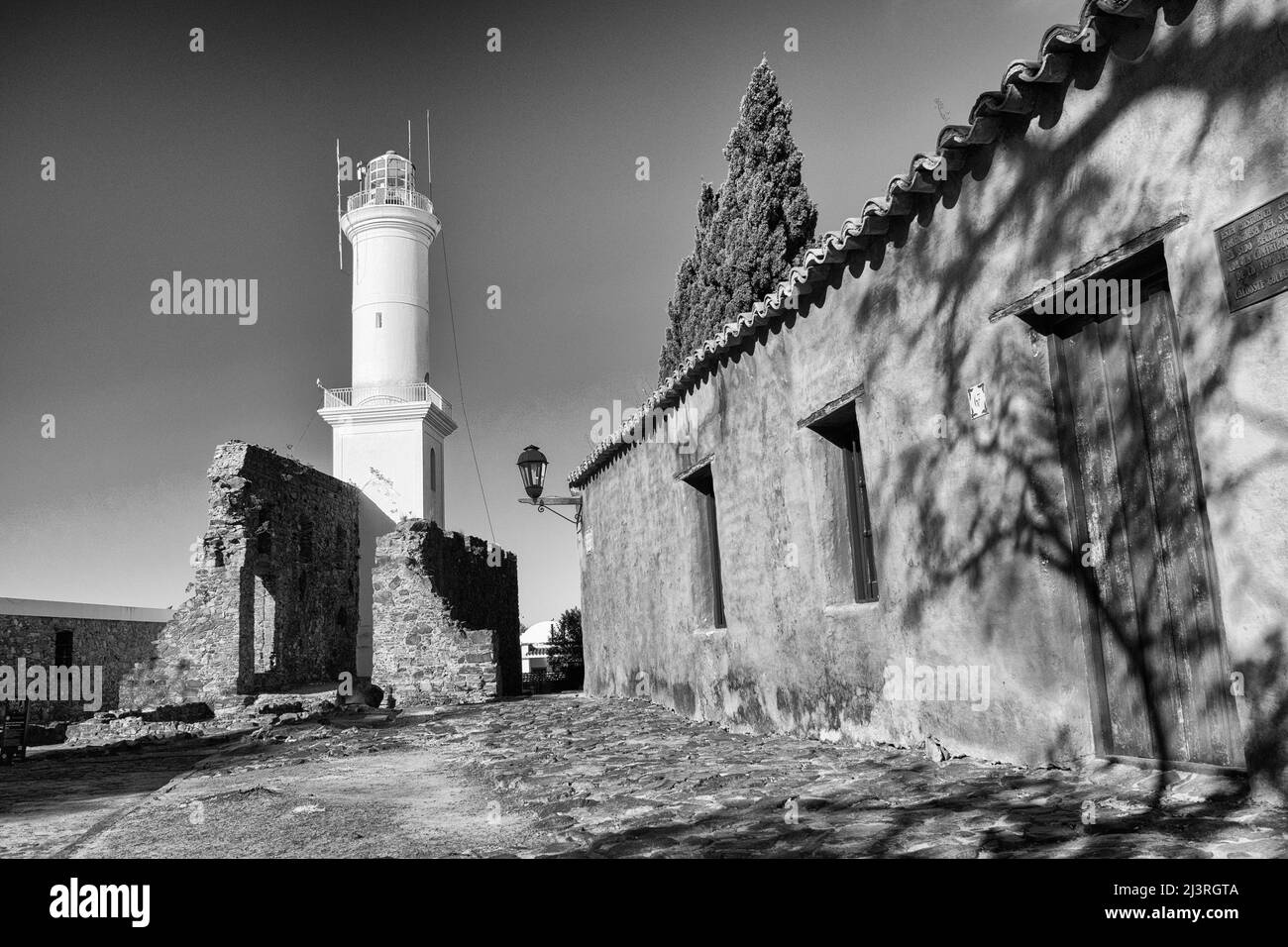 View of Colonia lighthouse in Colonia del Sacramento, Uruguay Stock ...