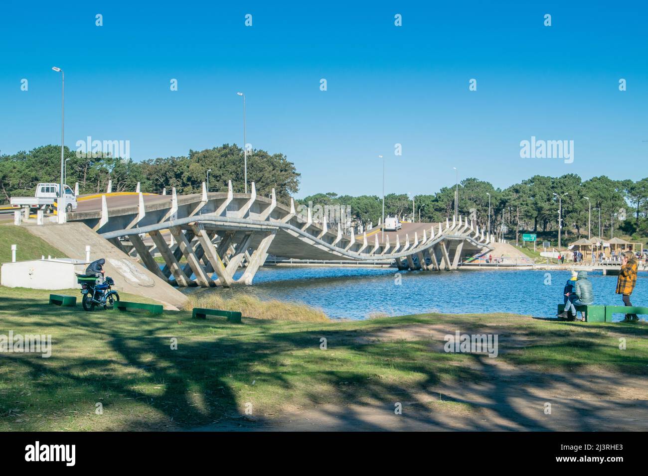 The famous wavy bridge in Punta del Este, Uruguay Stock Photo - Alamy