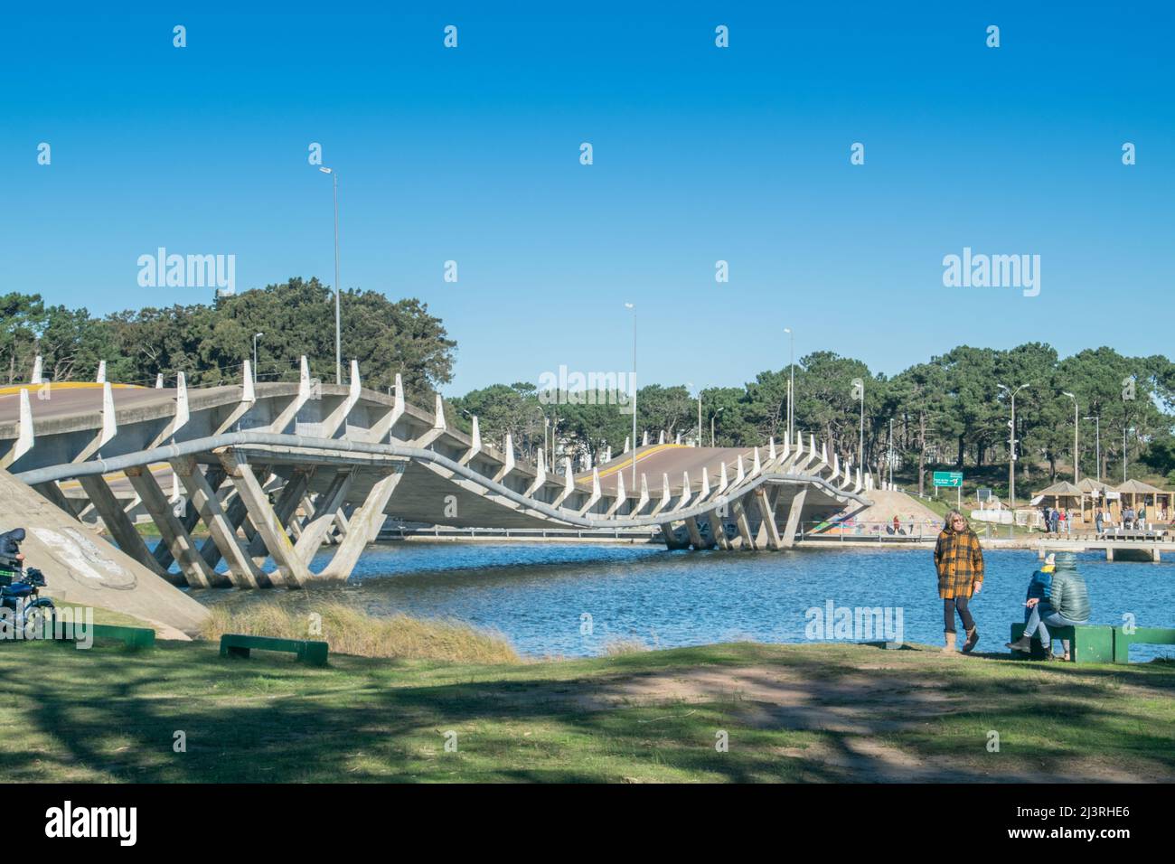 The famous wavy bridge in Punta del Este, Uruguay Stock Photo - Alamy