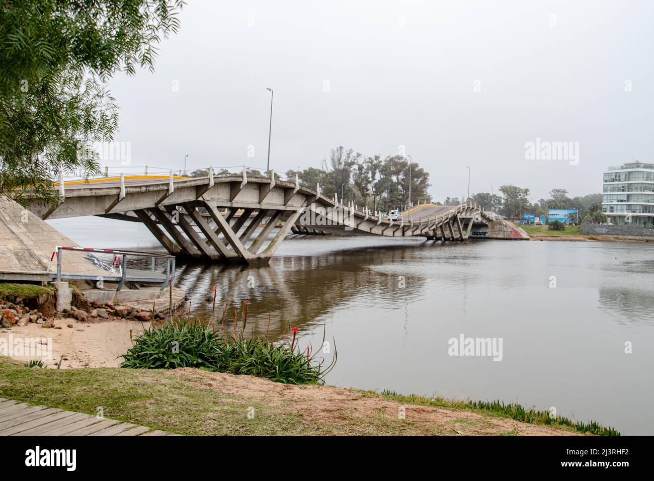 The famous wavy bridge in Punta del Este, Uruguay Stock Photo - Alamy