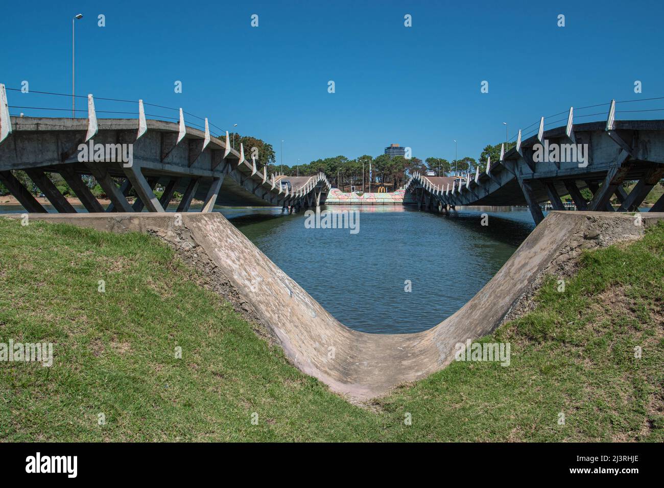 The famous wavy bridge in Punta del Este, Uruguay Stock Photo - Alamy