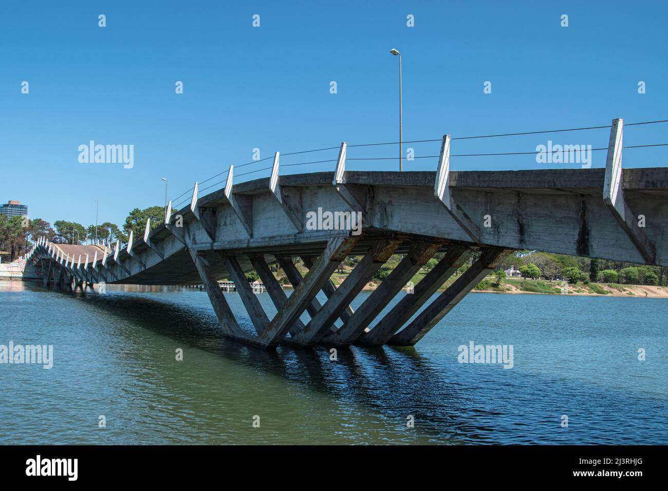 The famous wavy bridge in Punta del Este, Uruguay Stock Photo - Alamy