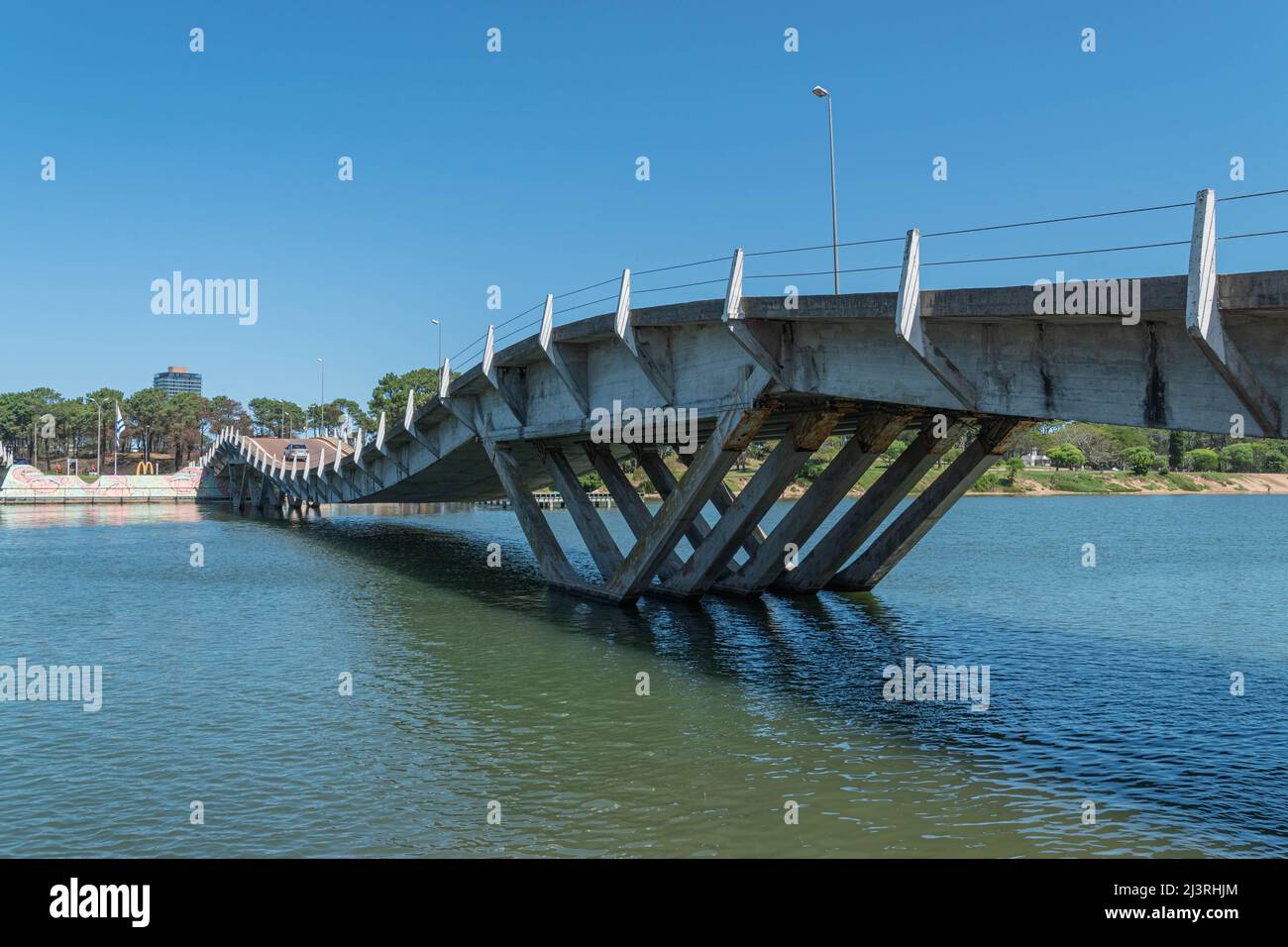 The famous wavy bridge in Punta del Este, Uruguay Stock Photo - Alamy