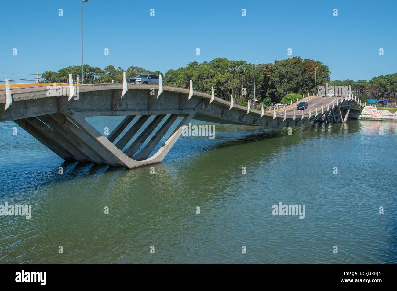 The famous wavy bridge in Punta del Este, Uruguay Stock Photo - Alamy