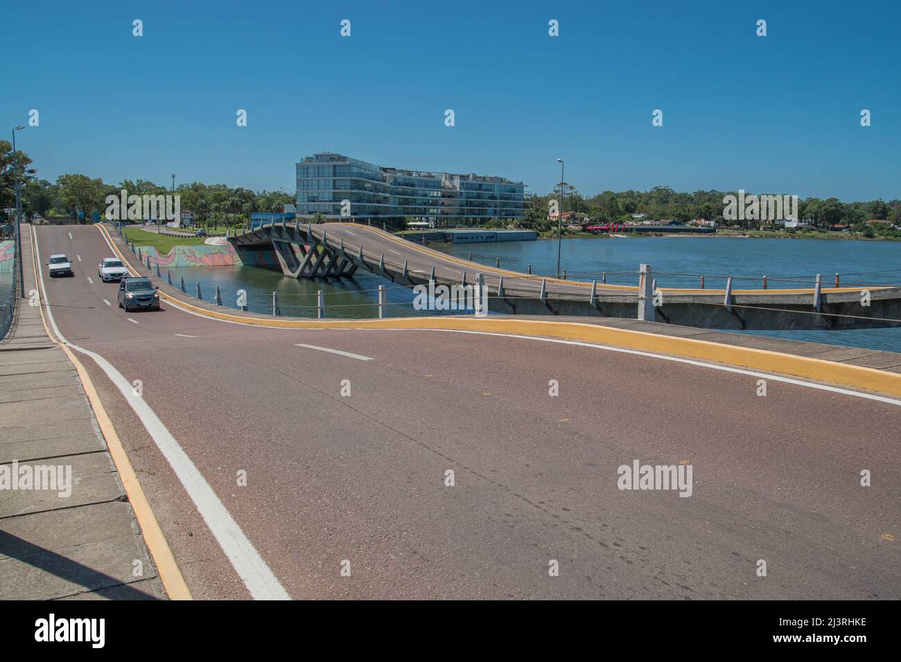 The famous wavy bridge in Punta del Este, Uruguay Stock Photo - Alamy