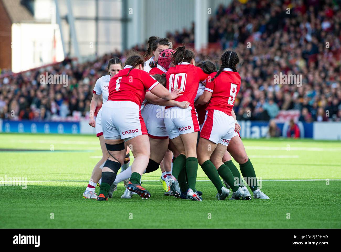 England Vs Wales Six Nations Gloucester 9 April 2022. no 1 Gwenllian ...
