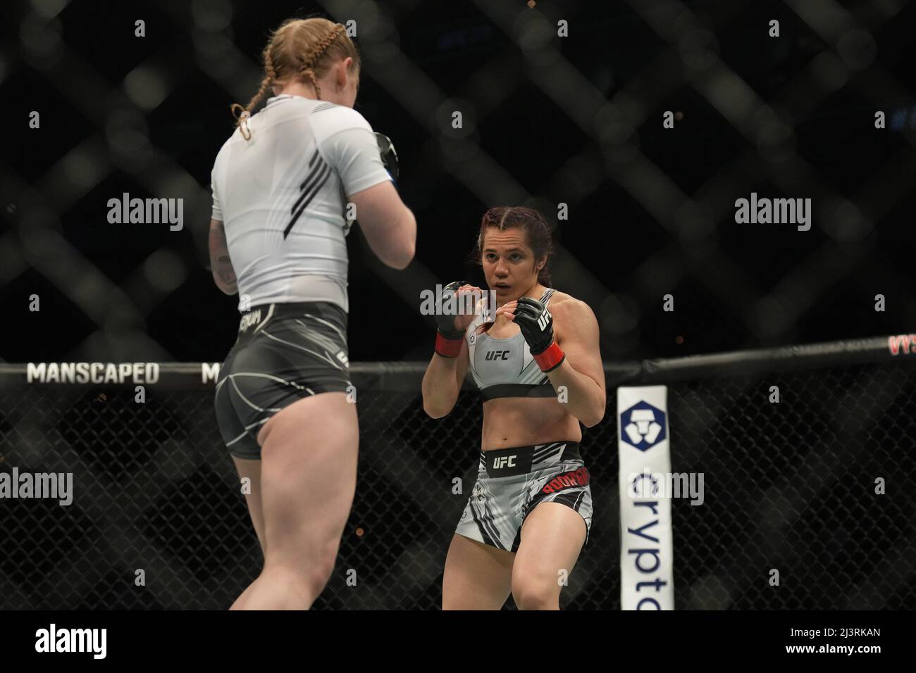 JACKSONVILLE, FL - APRIL 9: (R-L) Piera Rodríguez battles Kay Hansen in ...