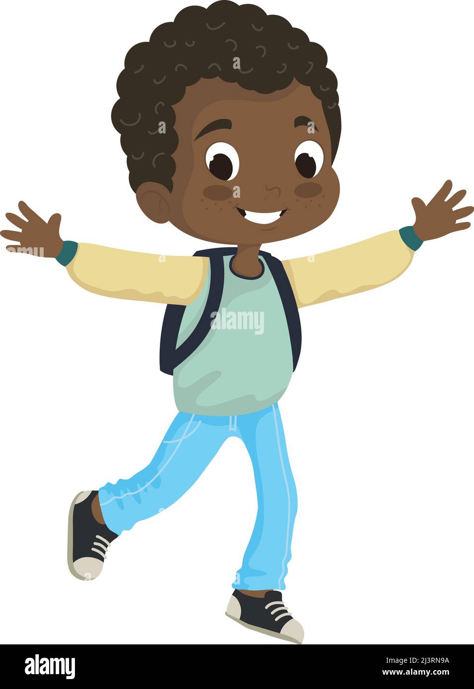 Boy african american schoolboy Stock Vector Images - Alamy