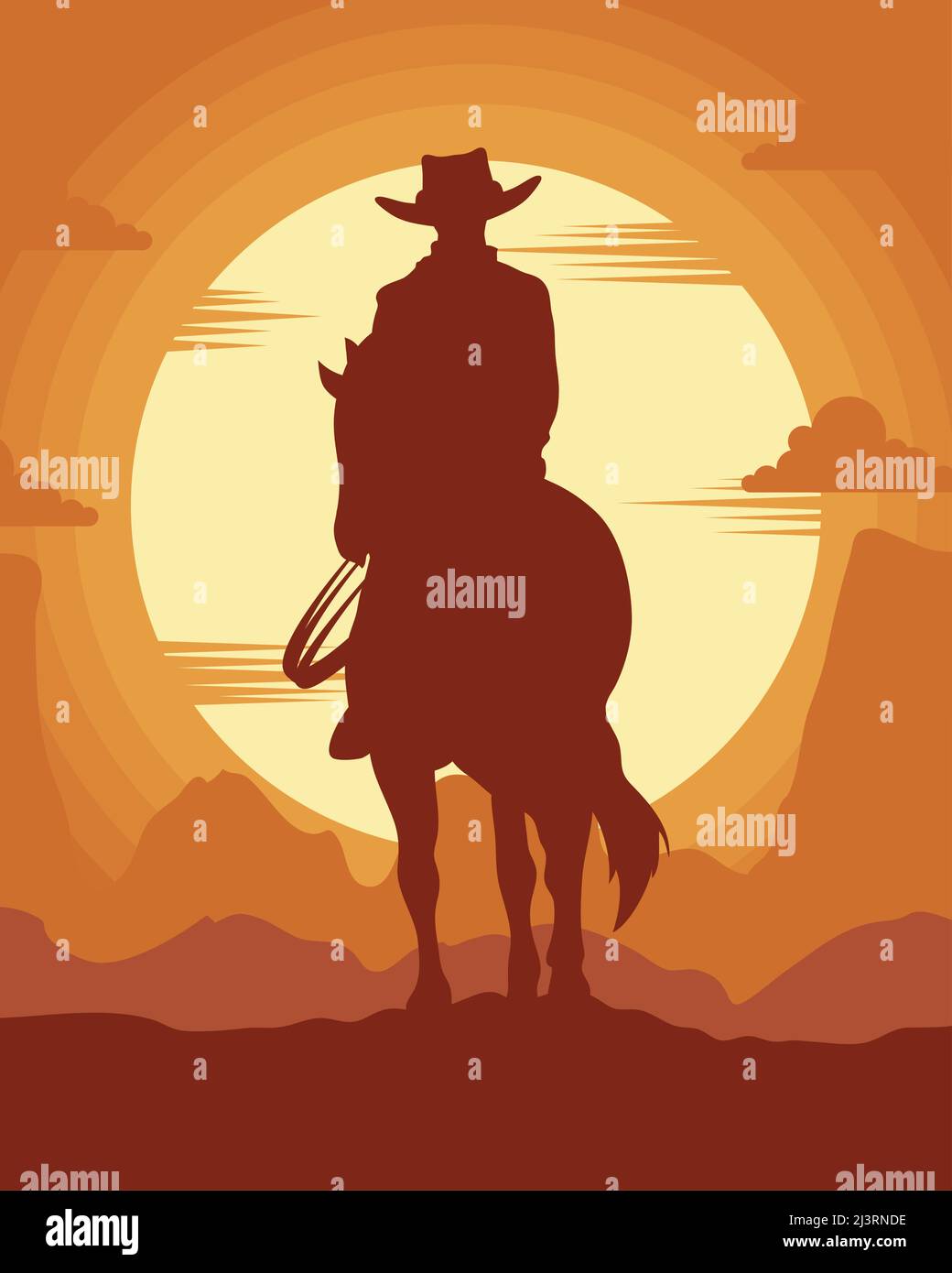 cowboy wild west scene poster Stock Vector Image & Art - Alamy